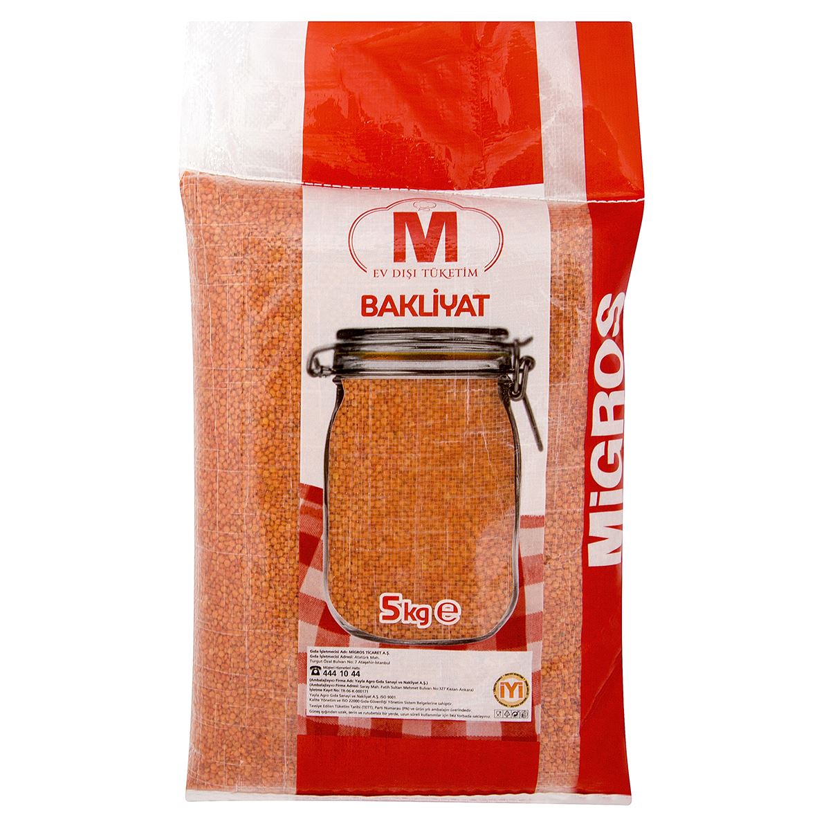 Migros Kırmızı İç Mercimek 5 Kg